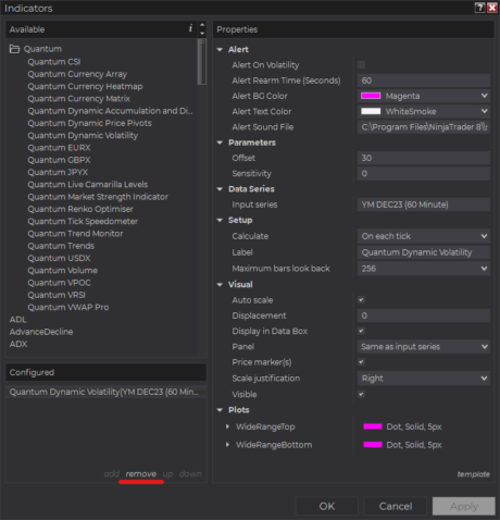 Dynamic Volatility for NinjaTrader 8 – Information and Configuration | Quantum Trading ...