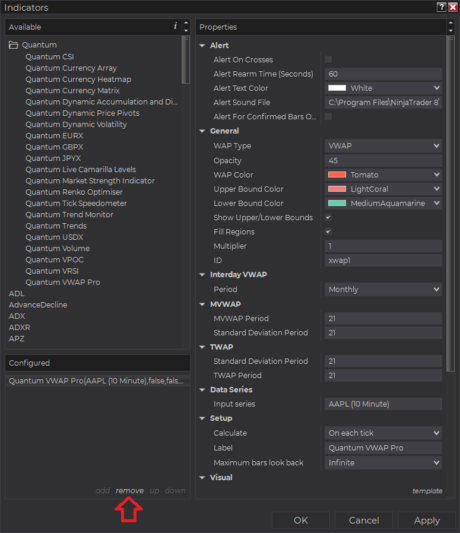VWAP Pro Indicator for NinjaTrader 8 – Information and Configuration ...